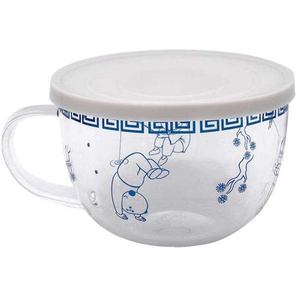 サイズ(約):本体/14*10.5*7cm (取っ手含む)・シリコン蓋/11*11*0.5cm、すり切り容量:450ml本体重量(約):240g (蓋付き)生産国:中国素材・材質:耐熱ガラス (耐熱温度差 120度)使用区分:熱湯用・電子レ...