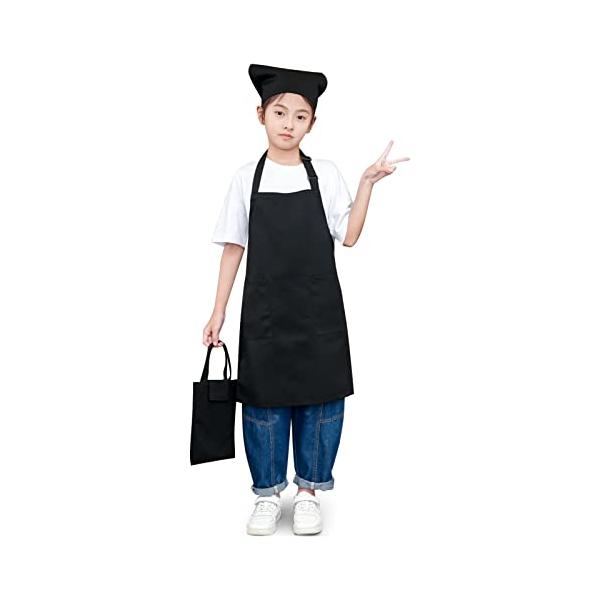 3点セット 子ども用エプロンセットにはエプロン、三角巾、収納袋が含まれています。各商品はポリコットン材質で仕上げられています。  ゴム付き三角巾デザイン 三角巾はゴム付きタイプで、装着が簡単で、ずれにくいです。髪の毛も簡単に収納でき、ゴムは...