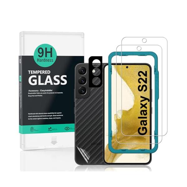 [ケースフレンドリー]：Samsung Galaxy S22 5G の湾曲したエッジ設計により、スクリーンプロテクターはデバイスの画面よりも小さくなっています。Samsung Galaxy S22 5G とスクリーンプロテクターの間のスペー...