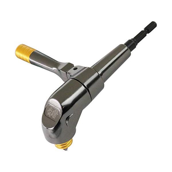 用途:接合金具やカーテンボックス等の取り付け作業特徴:奥まった所などで、まっすぐにビスやねじが打ち込めない時に90度の角度をつけて打ち込むことができる極小ヘッド:56mm、本体取り付け側:6.35mm六角軸、両頭ビット:35mm仕様:先端取...