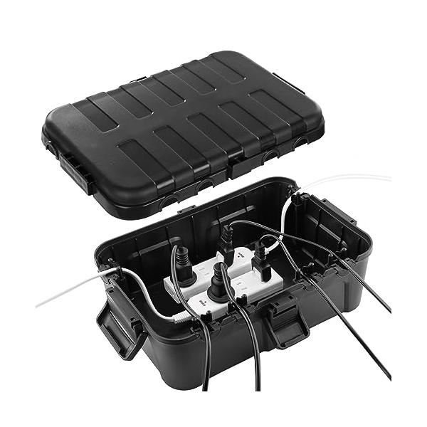 アップグレード設計：この超大型屋外用耐候性ボックスは、大きな寸法と6つのケーブルエントランスを備えており、屋外の電気機器の接続をほぼすべて保護します。ロック可能な4つのラッチとソフトゴムシールにより、ボックスはIP54耐候性を備えています。...