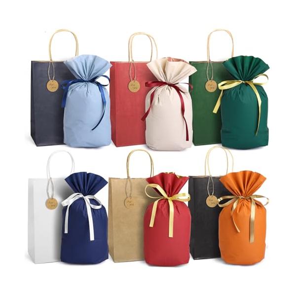 プレゼント感UP 和の雰囲気にびったりの巾着袋・紙袋・ギフトタグがセットになって、このセットだけでカンタンにギフト感が高まることは間違いなしです  いろんなシーンで活躍* お返しや差し入れ、クリスマスプレゼント・誕生日ギフトからちょっとした...