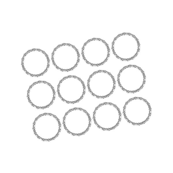 素材  このボールベアリングリテーナーは、スチール製で、耐久性と耐錆性があります。 寸法  外径: 37.2mm; 内径: 31.2mm。パッケージ内容: 自転車用ボールベアリングx 12個 特徴  このボールベアリングリテーナーには16個...