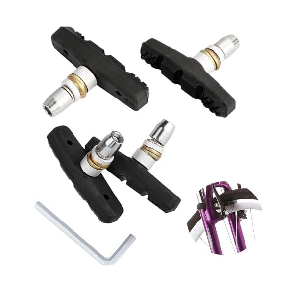 商品サイズ :ブレーキシューサイズ:6cm x 1.4cm、1セット4個、黒、シルバー六角レンチ1個付き。 良質材質 :自転車 ブレーキパッドは高品質の天然ゴムを採用し、優れた耐摩耗性を有しています。 長期間の使用の中で、摩耗を減らし、寿命...