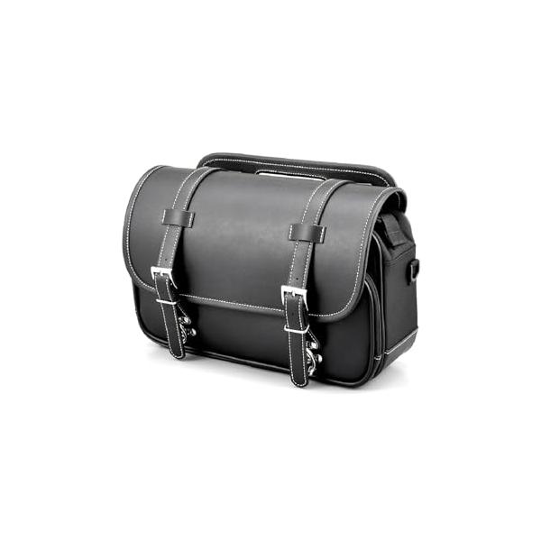 用途 バイク用サドルバッグ  材質 合皮  仕様1 容量9L、最大積載重量5kg  仕様2 サイズ:縦200x横360x幅130mm  商品構成 レインカバー、ボトルホルダー、合皮固定ベルト*2、ナイロン固定ベルト*2、緩み止めアジャスター...