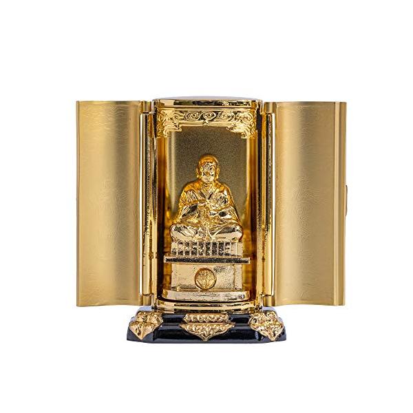 シリーズ：守護本尊 純金メッキ仕上げ 厨子入り　約10ｃｍ 小スペースでも仏像を祀れる厨子をお付けして本体サイズ：高さ9.7*幅6.5*奥行4.3cm 厨子 　重さ：440ｇ　 *仏像単体サイズ：高さ5.8*幅3.7*奥行2.3*身丈3.2...