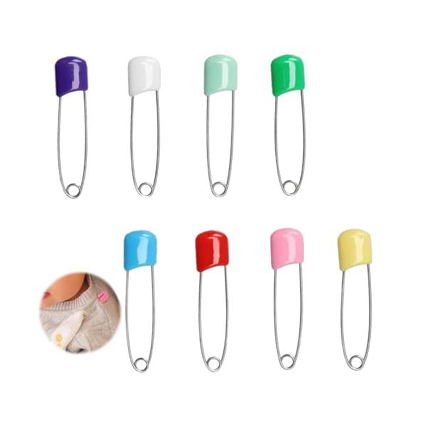 *パッケージ内容: カラフルな安全ピン 100 個、サイズ:55 mm(長さ)、色: ランダムで包装なので、指定することができません。これらの安全ピンは、裁縫、おむつピン、その他の家庭プロジェクトに使用できるほか、工芸品の作成や独自の衣服ス...