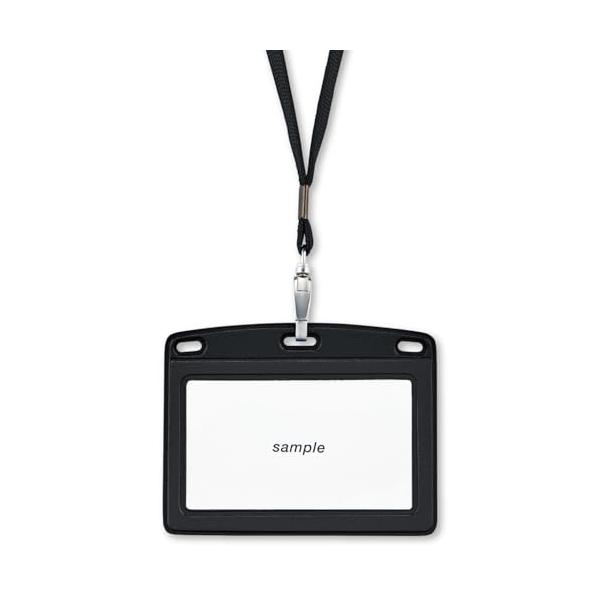 レザー調で落ち着いたデザインのタテ型名刺入れ名刺などをストックできる2ポケットタイプです。 ひもサイズ 長さ約90cm(長さ調節可能)、幅約10mm ケース外寸 W103*H80mm ケース中紙寸法 W90*H55mm(表示寸法/W86*H...