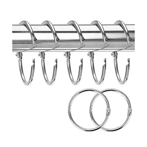 高品質 ：カーテンリングはスチール(ニッケルメッキで、高湿度な浴室にしても、錆にくくて長期的に光沢を保っている) 用途 ：カーテンリングフックはバス用だけではなく、台所用品、ハンドバッグやアクセサリーを掛けることもできます。　 リング内径 ...