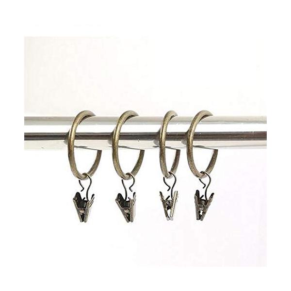 本物サイズ クリップ部分：W9.2mm x H18.3mm フック直経：7mm　 リング直径：42mm 内径：35mm リングの太さ：3.5mm　1個重量：10g 高品質 フック・リングの素材：スチール(高湿度な浴室にしても、錆にくくて長期...