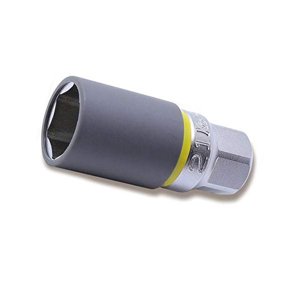 薄肉タイプのソケット。樹脂製プロテクターとストッパーを搭載。ナットの頂点を保護します。DIY・工具・ガーデン:作業工具:駆動工具:レンチ:ソケットレンチ