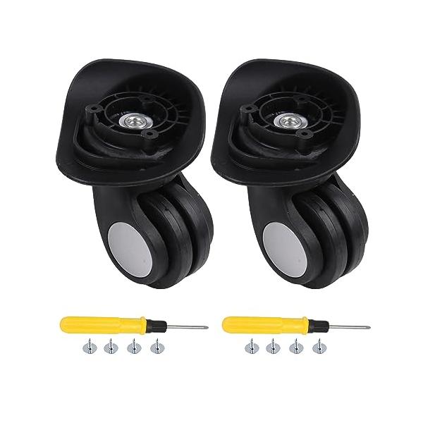 2個セット ユニバーサル スイベル キャスター ホイール 左のスーツケース車輪 (2L) 115Wシリーズ W024 ホイール交換 (ブラック)文房具・オフィス用品/オフィス家具・収納/オフィス家具小物・パーツ/キャスター・固定脚
