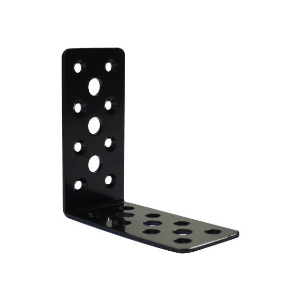 サイズ：2.3ｍｍｘ40ｍｍｘ85ｍｍビスでもボルトでも留め付けできるピッタリな金物![サイズ](t)2.3ｘ(W)40x(A)85x(B)85mm 。(材質)鉄。(表面処理)塗装。(色)黒。(適合ビス)皿木ネジ 3.8mm。DIYや家具の...