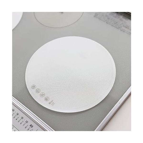 色：ホワイト（半透明）サイズ：21cm-2枚入り半透明でヒーターリングが透けて見えて安全。IHヒーターの保護ができる。トッププレートの焼け焦げやキズ防止に。滑り止め効果あり。シリコンコーティングのガラス繊維で滑らない。変わらない熱伝導で、電...