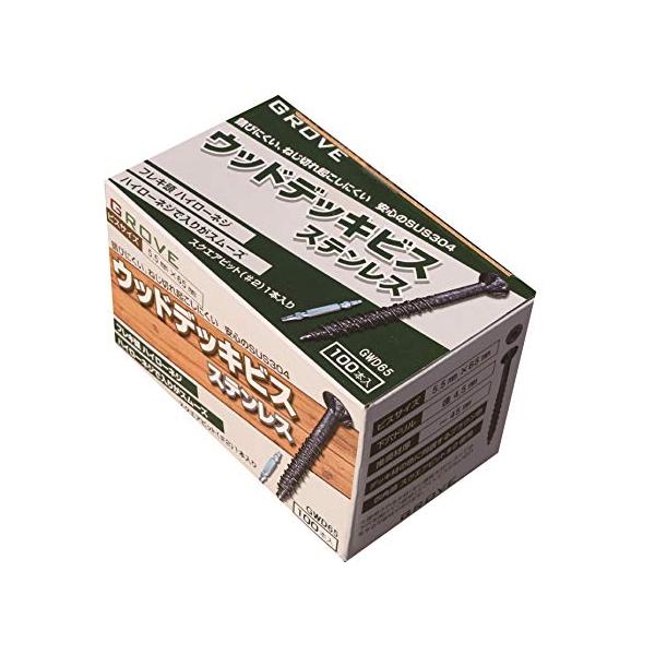 材質 SUS304ステンレス鋼 ヘッドスタイル スクエア　※スクエアビット1本付 サイズ φ5.5**65*　100本入DIY・工具・ガーデン:建築金物:接合金具:ねじ:木ねじ