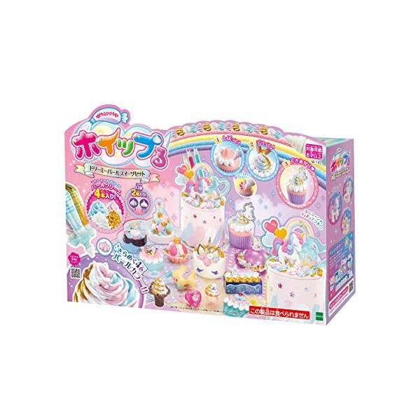 キラキラかがやく「パールクリーム」が4色入った豪華セット。パールクリームにぴったりのかわいいスイーツ作品がたくさんつくれます。ユニコーンのフィギュアがのった大きなケーキは、小物入れやペン立てにも使えます。4色のクリームが一度にしぼれちゃう「...