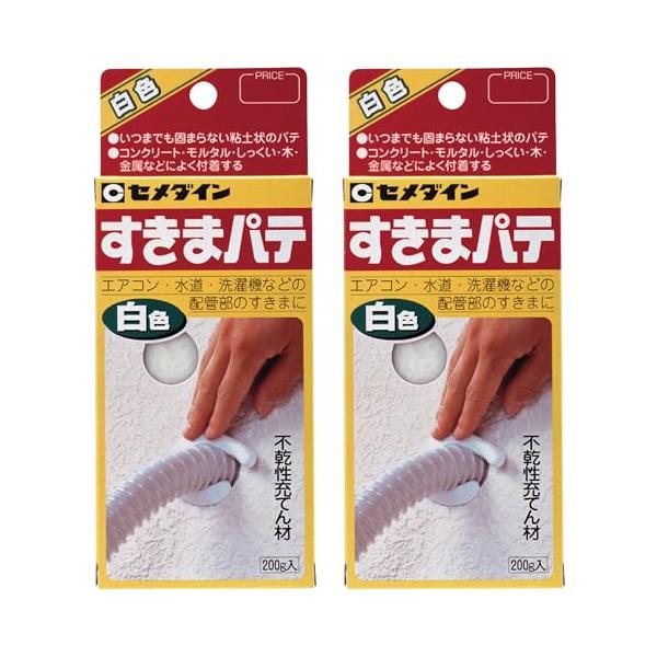 かたまらないパテ用途:クーラー配管の壁穴・流し台の排水管の取付穴の隙間等の充てん粘土状なので造形しやすい塗装もできます。コンクリート・モルタル・しっくい・木・金属等に良く付着します産業・研究開発用品:接着・補修:コーキング