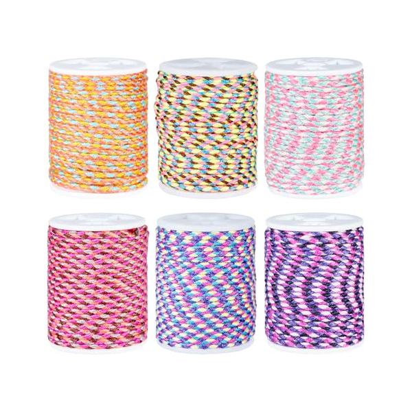 仕様 : 6色、1巻/色を含む全6巻のポリエステル綿ロープ、厚さ約1.5 mm、4 m/ロール 材質 : これらのロープは良質なポリエステル綿材料で作られ、丈夫で耐久性があり、色褪せにくく、摩耗しにくく、軽量で、十分に丈夫である 設計 : ...