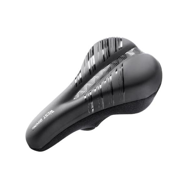 お尻が痛くない 衝撃吸収シリコンゲルと超肉厚低反発ウレタンフォーム製のクッションの二重構造でお尻の負担をを軽減します。サドルの硬さを和らげ、地面からの衝撃も吸収してくれて、長時間乗ってもお尻が痛くならないです。 高級感あるPUレザー 手触り...