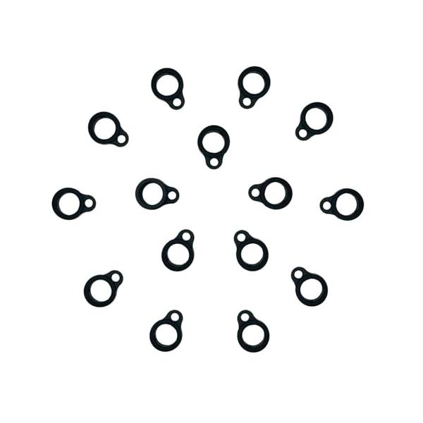 内径: 8mm、外径: 12mm、高さ: 6mm柔らかいシリコン製、お友達とシェアするのに最適。チャームを付けて自分だけのオリジナルのチャームを作れます。黒です，15個のシリコンリング。 高品質 高品質で柔軟なシリコン、耐熱性、強く、耐久性...