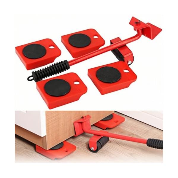 良い材料です :キャスターはPVC素材を採用し、フローリングやカーペットを傷つけにくい 大切な床を守りながら、大型家具の移動をサポートします。 ユニークなデザイン :リフターを使えば、女性ひとりでも重い家具を簡単に持ち上げ＆移動 テコの原理...