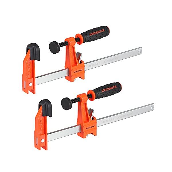 内容 木工作業用固定工具、Fタイプ型クランプです。 仕様 本体サイズ：95*295mm。開口部最大約200mm。重量：420ｇ。最大締付力：約136kg(300LBS)。 樹脂キャップ 接触部分には、樹脂のキャップが付いているので、木材など...