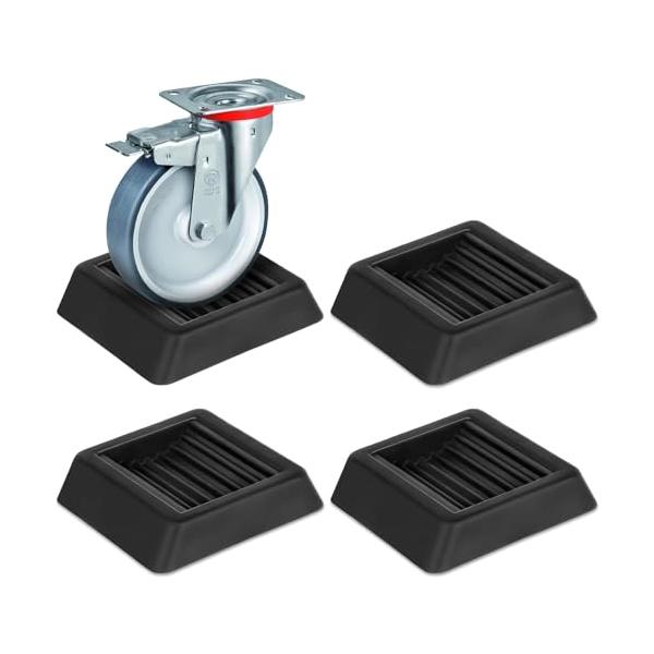 滑り止め：車輪止めは超強力な耐荷重、床を傷つけないで、キャスターの傷を防止して、車輪の転がることを防止します。椅子のキャスター固定を使っかたら、快適な仕事環境を提供します高品質：キャスターストッパーはTPU素材を作られて、耐久性と耐摩耗性に...