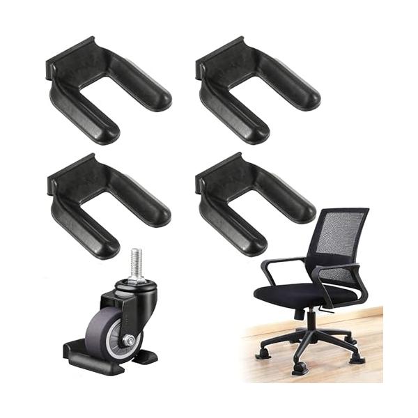 4セットのホルダーホルダーホルダー さまざまな家具や電化製品に簡単に取り付けることができるキャスターホルダーです。椅子、ソファ、電化製品などに適しており、足ごとに取り付けて固定することができます。黒のデザインはどんな家具にもマッチしており、...