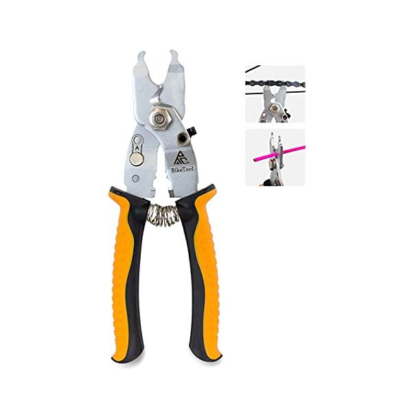 一つの工具で5機能もの工具として使える、優れた自転車用工具です。1.ミッシングリンク工具　2.ミッシングリンクホールド　3.ワイヤーカット　4.エンドキャップ締め　5.ワイヤー切断面の穴開きサイズ：全長18cmスポーツ&amp;アウトドア:...