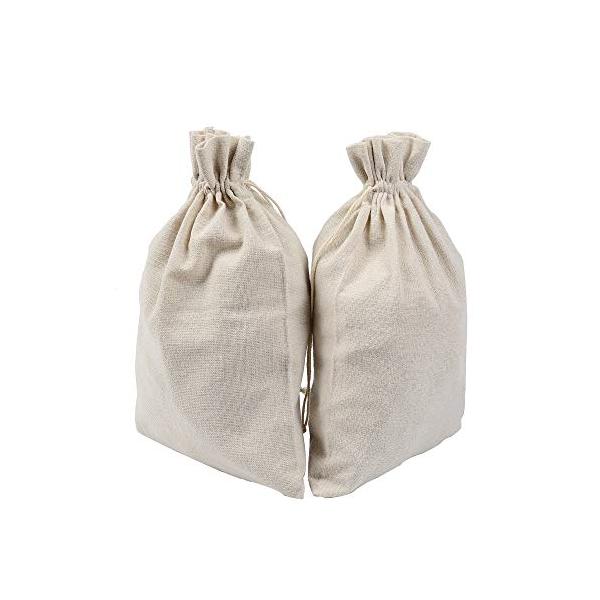 パッケージ内容 麻布巾袋2枚入り  サイズ 幅34cm*奥行き30cm  ナチュラル素材 麻布を採用し、生地本来の素材感を活かし、シンプルな無地デザインになり、ナチュラル感が味わえる巾着袋です  耐久性 しっかりとした作りで優れた耐久性を持...