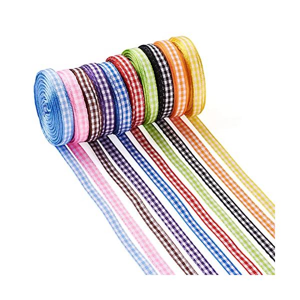 仕様 ：*サイズ：幅6mm、約10m/巻。*柄：ギンガムチェック柄。*カラー：10色。*数量：10色各1巻、合計10巻/セット。 素材 ：高品質のポリエステル素材で作られ、柔らかくてシワになりにくく、軽量でも頑丈、長時間使用できます。 特徴...