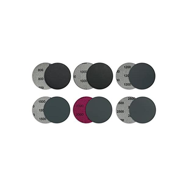 *75mm サンドペーパー マジック式 800/1000/1200/1500/2000/2500 各5枚：30枚セット* ヤスリ面 高品質ラテックス紙：良好な靭性で水研ぎに強く、耐摩耗性優れています。ウェット＆ドライどちらでも使用可能です。...