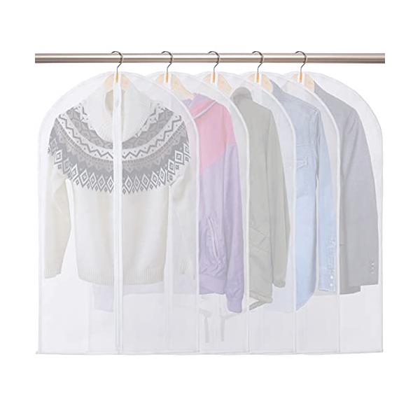 *優れた防塵性能のPEVA材質  ホコリや汚れをしっかり防ぐ防塵素材。ペットの毛や部屋のほこりから服を守ります。不織布カバーよりも防塵性能が高く、大切な衣類をきれいに保管できます。汚れの侵入を最小限に食い止めるため、ハンガー穴は小さめにし、...