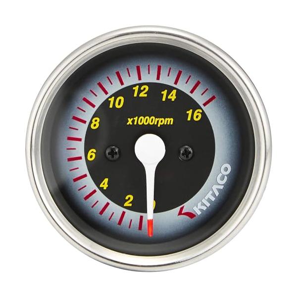 汎用16000rpm表示メーターギア比4:1メーター径:φ6012Vメーター照明球付属エンジンの回転を直接取り出して、回転数表示を行う機械式タコメーターです車＆バイク/バイクパーツ/バイクメーター/タコメーター