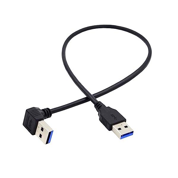 Chenyang USB 3.0ケーブルUSB 3.0タイプA 90度ダウンアングルエクステンションデータケーブル40cmパソコン・周辺機器/PCアクセサリ・サプライ/ケーブル・アクセサリ/ケーブル/USBケーブル