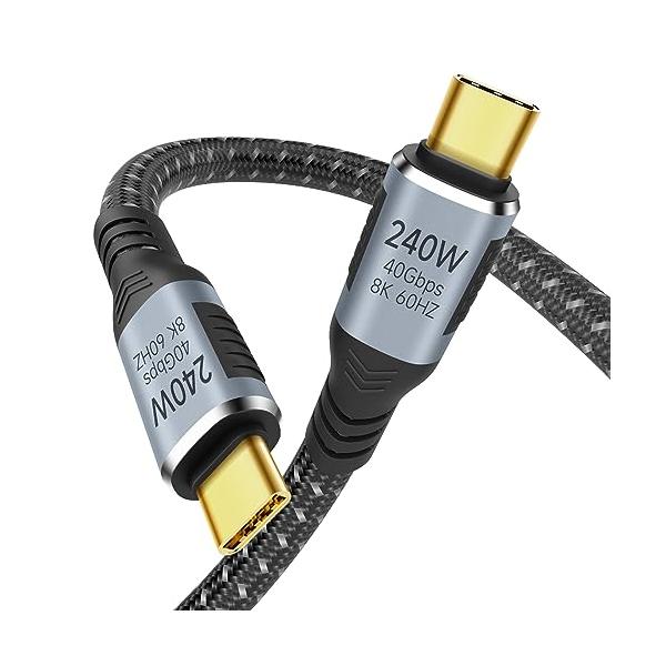 240W超急速充電  240W USB C-USB C ケーブルが最新充電技術は、最大48Vかつ5A 240W 、この USBC - USB C 急速充電ケーブルは、急速充電の要求を完全に満たすことができます。usb cケーブルは、240W...