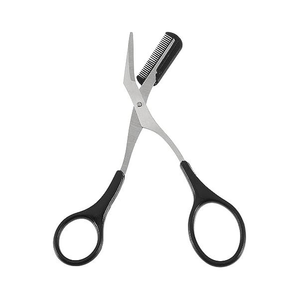 特徴：従来の眉剃りはさみとは異なり、カッターヘッドには小さなコームが付いており、より正確で直感的なトリミングが可能です。自宅で簡単に眉毛をととのえることができ、お金と時間を節約できます。考え抜かれたデザイン: 人間工学に基づいて設計されたハ...