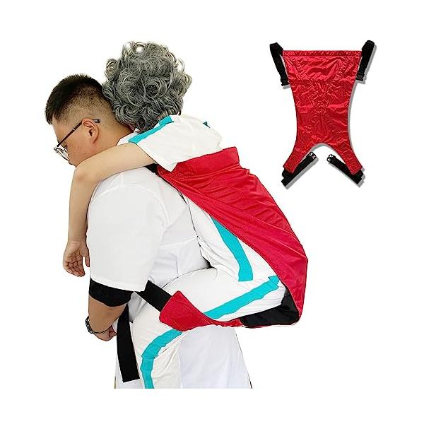 * ひとりで運べる!両手も自由* 両手が使えるので階段も安全に搬送。麻痺患者、足が不便な人、高齢者にの階段の乗降、電車や車とバスの乗り降り、ベッドの移動、短距離の移動。背負う方も背負われる方ももっと安全、快適、楽に移動 * 簡単スピード装着...