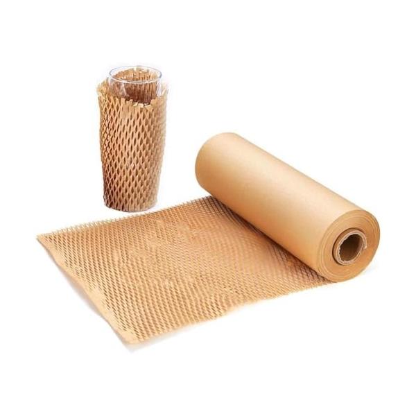 簡単＆便利な使用方法 ハニカム梱包紙は手で簡単にちぎれるため、はさみやカッターは不要。のロールは、引越し、発送、梱包、ギフトラッピングなど幅広いシーンで活躍します。美しい見た目と高級感 ワインボトルや陶器を包むと、立体的なハニカム構造が美し...