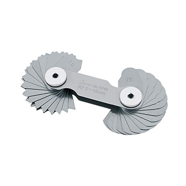 *リーフの厚さ:0.5mm*R寸法:7.5、8.0、8.5、9.0、9.5、10.0、10.5、11.0、11.5、12.0、12.5、13.0、13.5、14.0、14.5、15.0*測定範囲:7.5から15.0mm*材質:冷間圧延鋼産業...