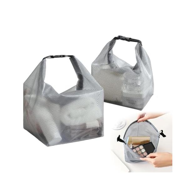 1. 製品仕様 大きいサイズ：27.5x35x15.5cm；小さいサイズ：24.5x27x11.5cm。大はサウナスーツなどの収納に最適で、小は洗面用具一式を収納するのに十分な大きさです。ご使用シーンに合わせて、最適なサイズをご選択ください...