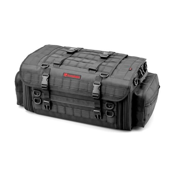 2泊のツーリングに適している可変型バッグ選べる2つの固定方法 イージーリングベルト / 4点支持ベルトバッグの前ズレや荷崩れ防止、乗降時の妨げになりにくい形状、非使用時のコンパクト性などアイデア満載のPRO仕様容量:37-44L / サイズ...