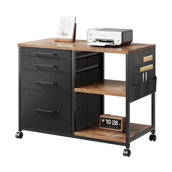 色：ビンテージ 大容量収納 引き出しが4段付き、用途で使い分けられるので細かいファイル整理が可能です。引き出しの深さを上から下へと増やしていくことで、モノごとの収納ニーズを満たすことができます。以前のキャビネットより高さを調節できるレイヤが...