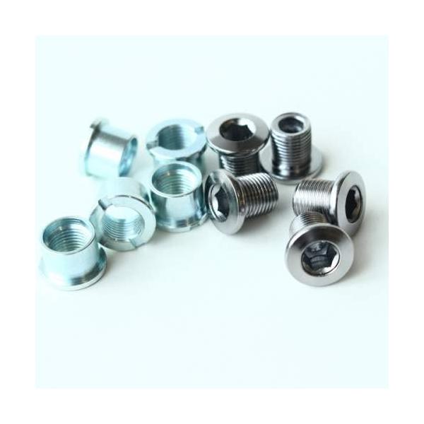 スチール製ボルト長さ：12ｍｍ*br*(ボルト頭部含む全長：最大約14mm)ナット長さ：9ｍｍ*br*(ナットフランジ含む全長：約10.5mm)5組セット平均重量：ナット3ｇ、ボルト3.4ｇスポーツ＆アウトドア:自転車:自転車パーツ:チェー...