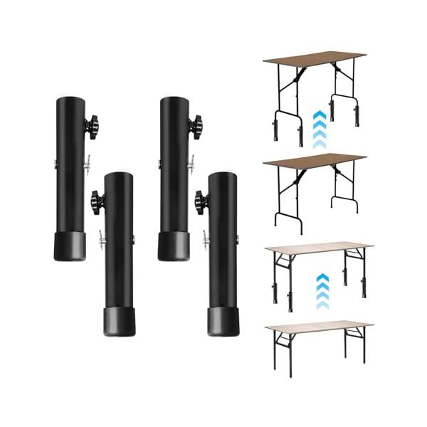 高品質の鉄素材 テーブル 延長 脚は、鉄の材料で作られ、粉体塗装、頑丈で滑らかな、ヘビーデューティ構造の機能は、抗錆、抗酸化、無変形、色あせ、耐久性を保証しません。 調整可能な高さ テーブル 継ぎ足し 脚 は2つの調整可能な高さ9.2cm/...