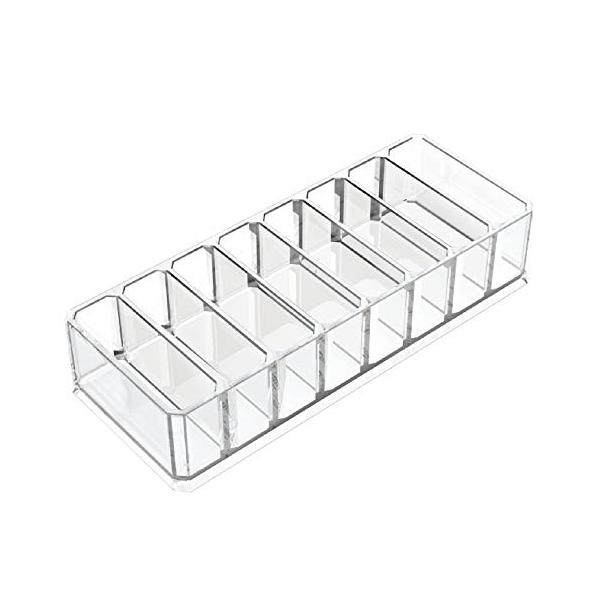 ８仕切りの化粧品・メイク小物収納ボックス アクリルケース アイシャドウ・口紅・パウダー・ブラッシュ / ブラッシャー等のメイク小物の収納に最適なサイズ設計。ジュエリー収納などにも使い方は色々。小物収納に便利なコスメ収納グッズです。 見た目も...