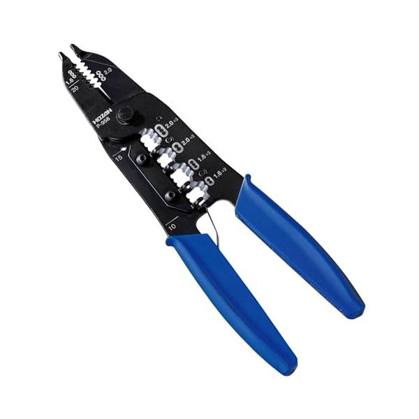 電気工事士技能試験で大活躍。芯線の3本同時ストリップに対応し、「測る」「剥く」「切る」「のの字曲げ」作業がこの工具一本で可能です。1.ケーブル外装をまとめてストリップ可能。2.芯線被覆を3芯まで一回で同じ長さにストリップ可能。3.ケーブル切...