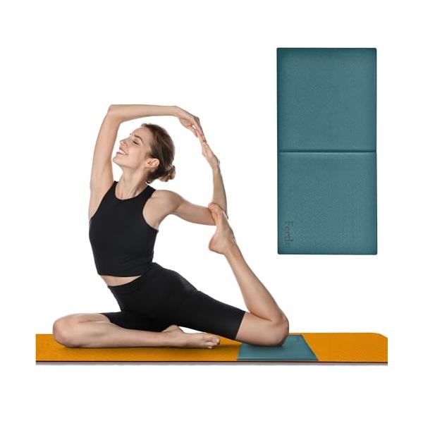 ヨガ膝パッド クッション エクササイズ膝パッド 折りたたみ式 厚さ1/2インチ 24インチx12インチ ヨガやエクササイズのワークアウト中の痛みを解消 - 極厚パッド&amp;ヨガピラティス、フィットネスエクササイズのサポートスポーツ＆アウ...