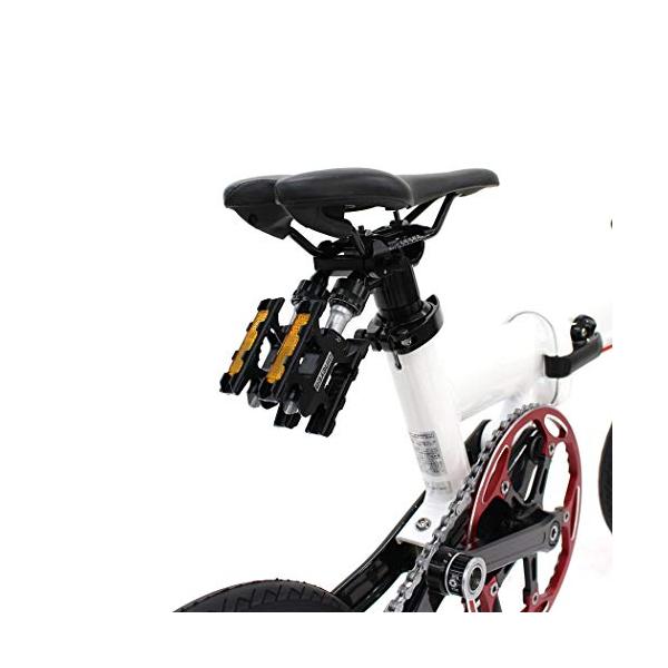 重量:約300gサドル下に取り付けるアタッチメント付き輪行の際、ペダルを取り外してサドル下に取り付けることによって、コンパクトに収納することが出来ます。ワンタッチで取り外し可能なペダルは、アルミカラーアルマイト素材の軽量ペダル。見た目もスタ...