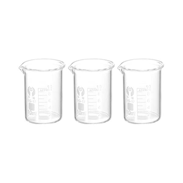 仕様：容量：10ml; 最小スケール値：2ml; 素材：ホウケイ酸ガラス; 最大温度：400*; 全体サイズ：25 x 39mm; パッケージコンテンツ：3 x ガラスビーカー利点：ホウケイ酸ガラス材料は、耐熱性と耐食性、耐久性に優れていま...